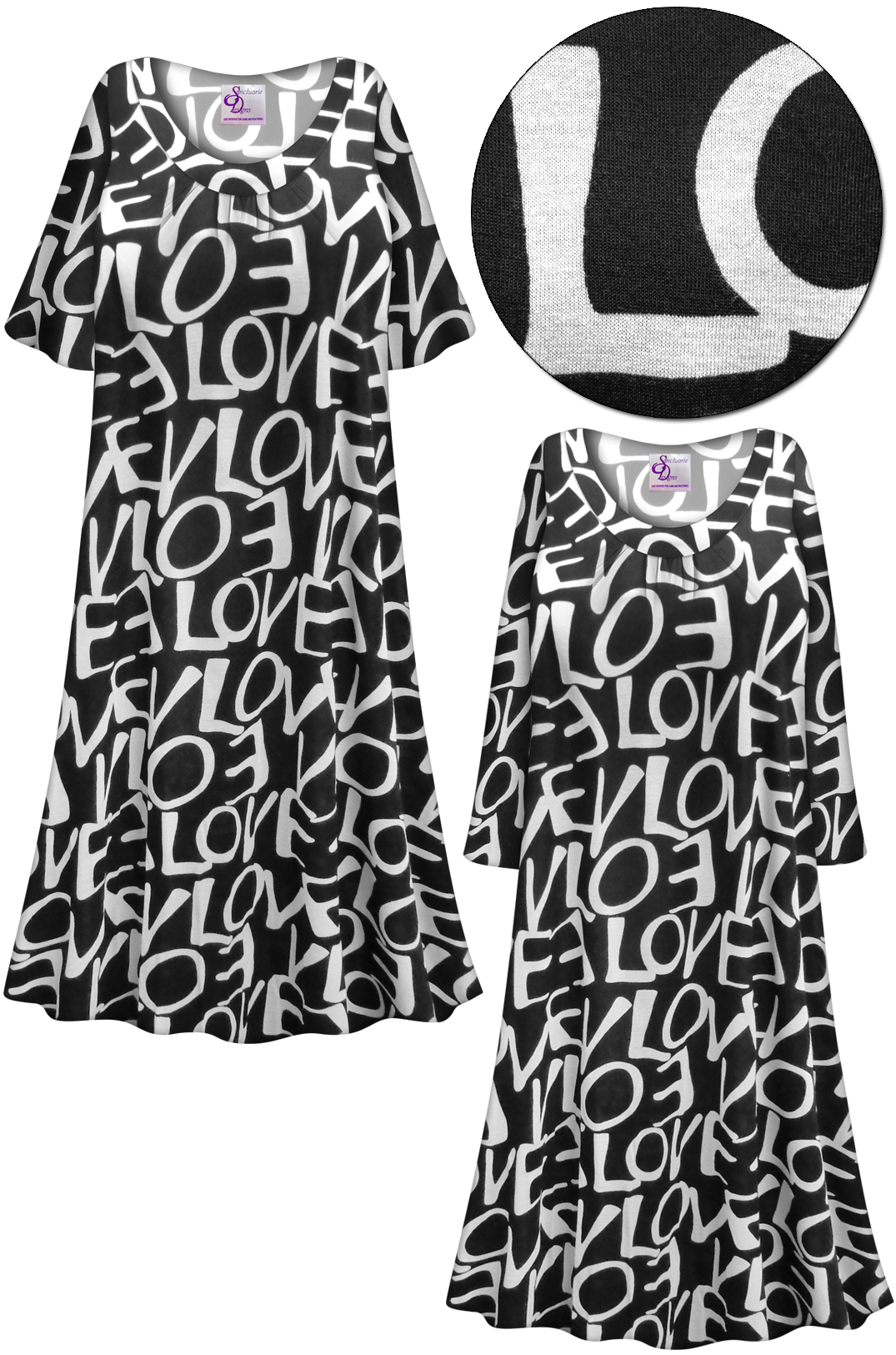 SOLD OUT! Customizable Plus Size LOVE Print Sleep Gown - Muumuu - Moo ...