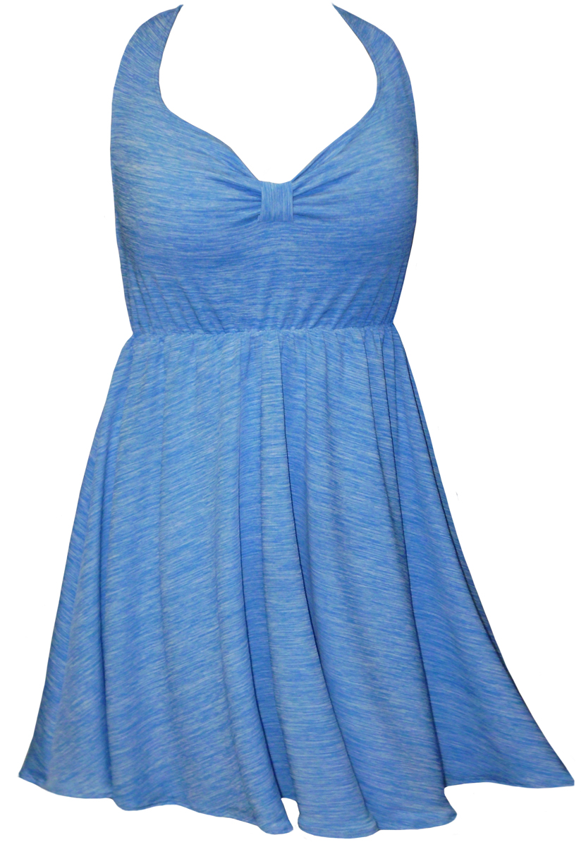 CLOSEOUT CLEARANCE! 2pc Pretty Blue Waves Print Plus Size Halter ...