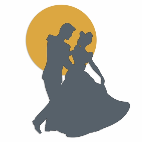 Cinderella And Prince Charming Dancing Silhouette