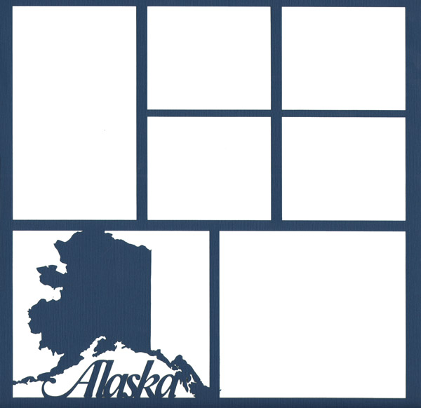 Alaska State 12 x 12 Overlay Laser Die Cut