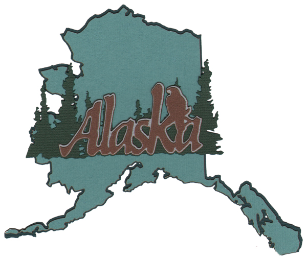 Alaska State Shape Laser Die Cut