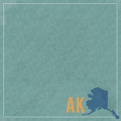 Alaska Travels: AK Map 12 x 12 Paper