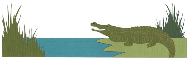 Alligator Border Laser Die Cut