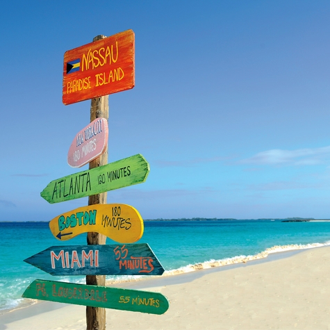 Bahamas: Beach Sign 12 x 12 Paper