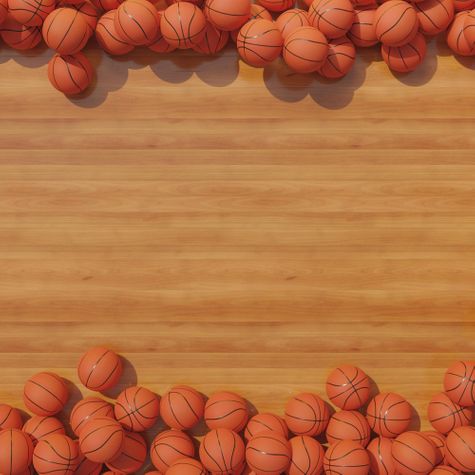 Basketball: Basketball Border 12 x 12 Paper