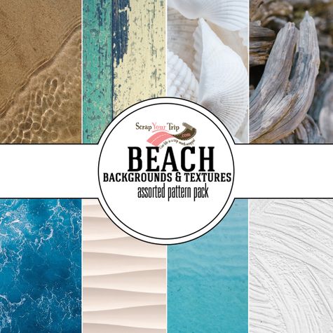 Beach Backgrounds and Textures Assorted 12 x 12 Paper Pack