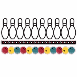 Bowling: Pin and Ball Border Laser Die Cut