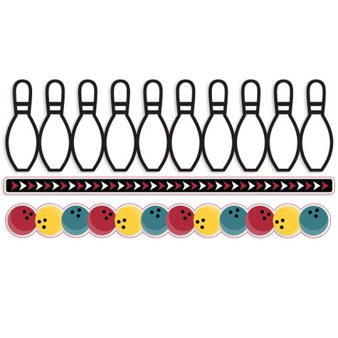 Bowling Borders Print and Cut Laser Die Cut