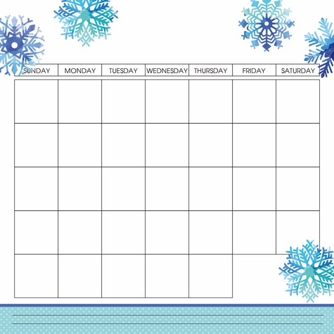 Calendar: January 12 x 12 Paper