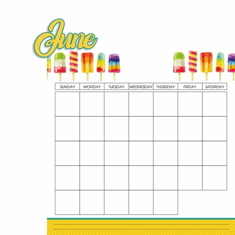 Calendar: June 2 Piece Laser Die Cut Kit