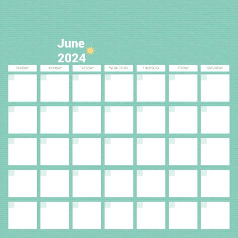 Calendar: June Print and Cut 12 x 12 Paper
