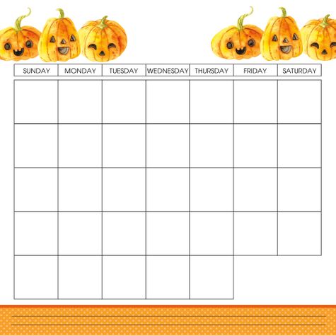 Calendar: October 12 x 12 Paper