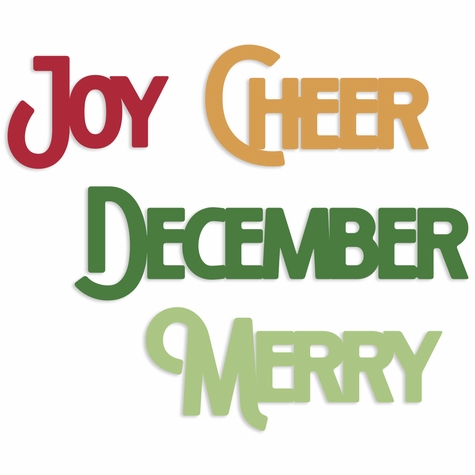 Christmas: Joy Cheer Merry December Embellishment pack