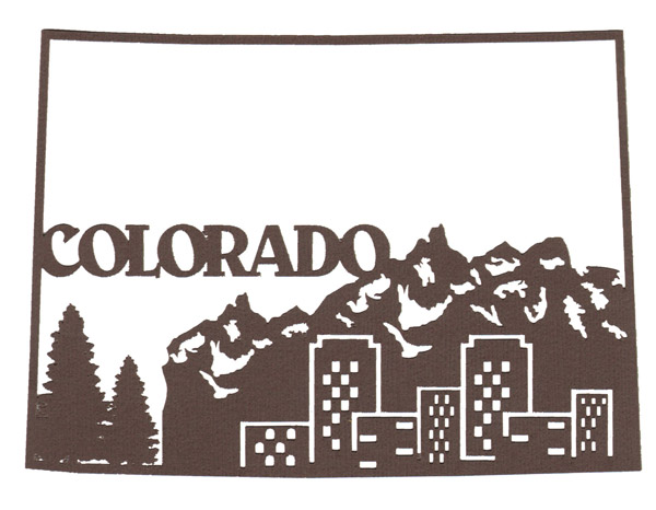 Colorado Outline With Images Laser Die Cut