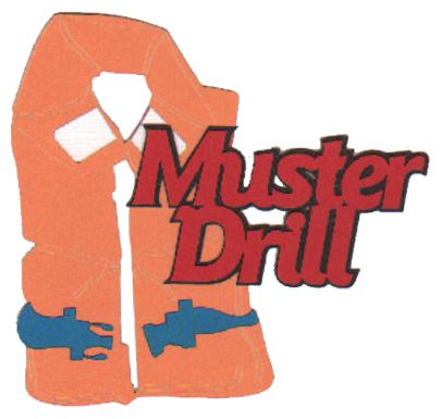 Cruise: Muster Drill With Life Jacket Laser Die Cut
