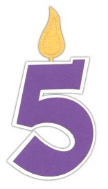 Custom Birthday Number 5 Candle Laser Die Cut