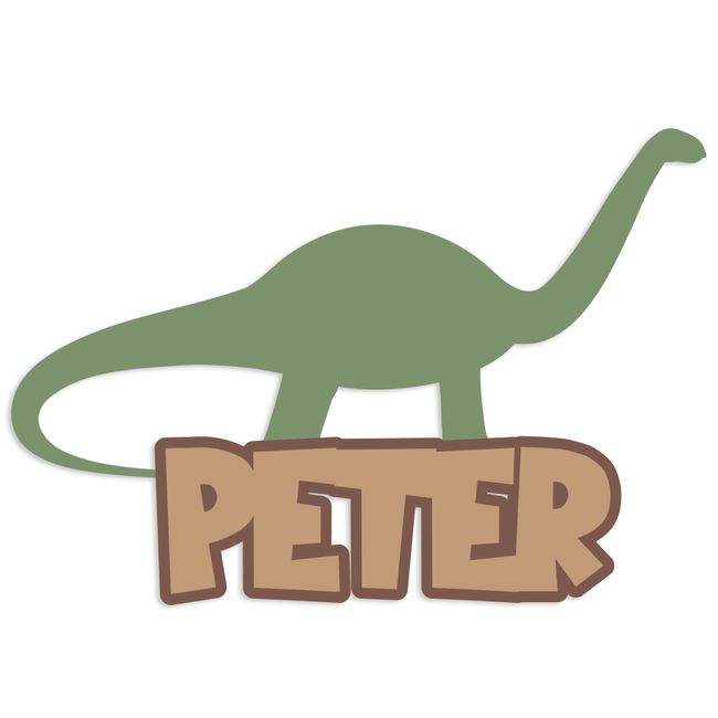 Custom Dino with Name Laser Die Cut