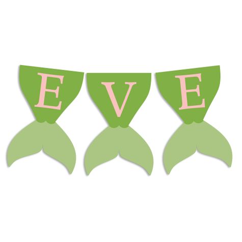 Custom Mermaid tail banner Laser Die Cut