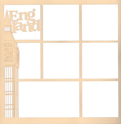 England 12 x 12 Overlay Laser Die Cut