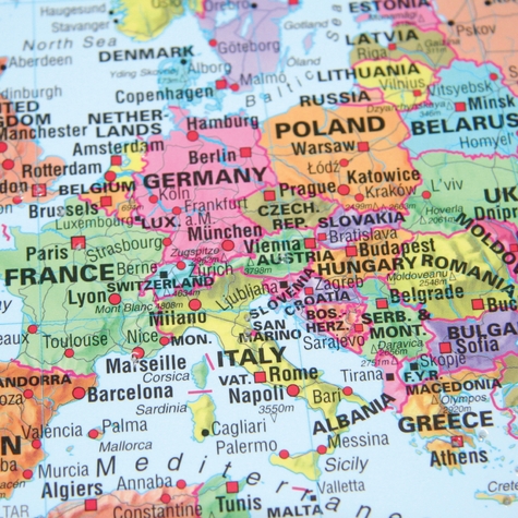 Europe Map 12 x 12 Paper