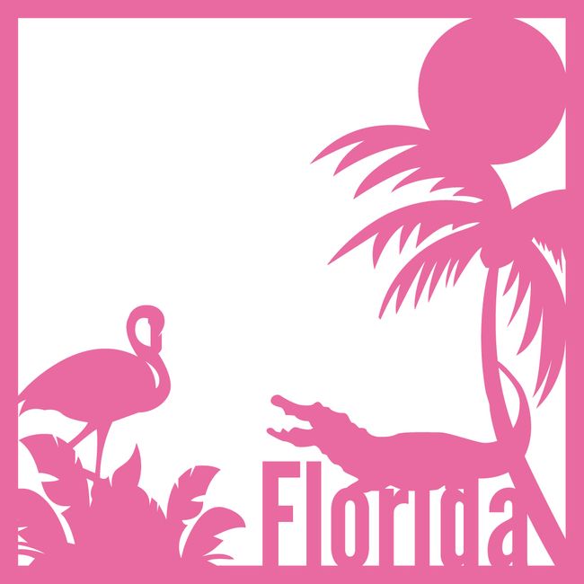 Florida Flamingo 12 x 12 Overlay Laser Die Cut