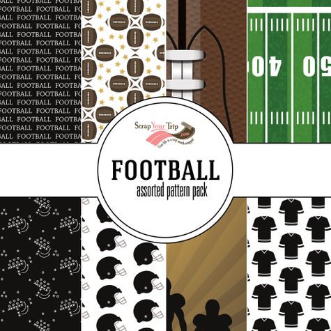 Football Assorted 12 x 12 Paper Pack
