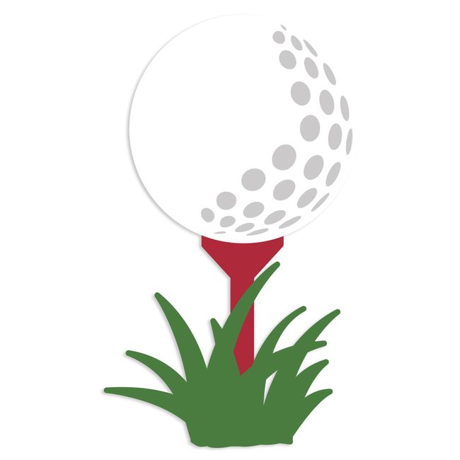 Golf: Golf Ball on Tee Laser Die Cut