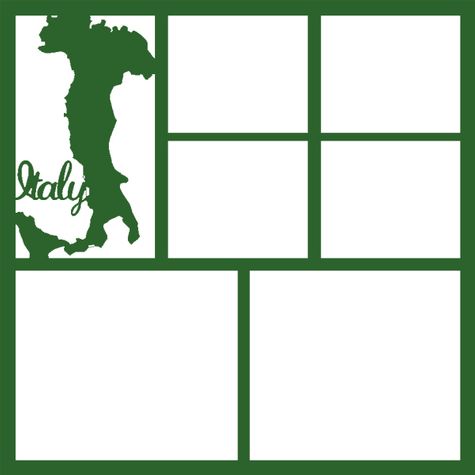 Italy Country 12 x 12 Overlay Laser Die Cut