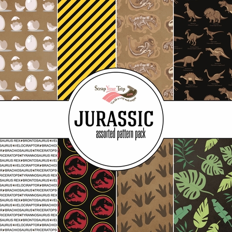 Jurassic park Assorted 12 x 12 Paper Pack