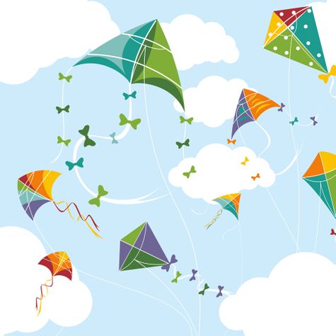 Kite: Let's go fly a kite 12 x 12 Paper