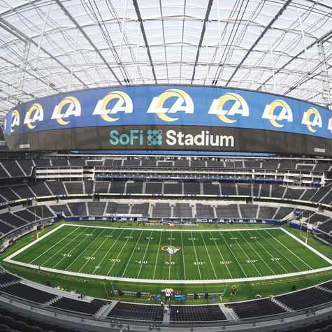 Los Angeles Rams: Stadium and Logo 12 x 12 Paper