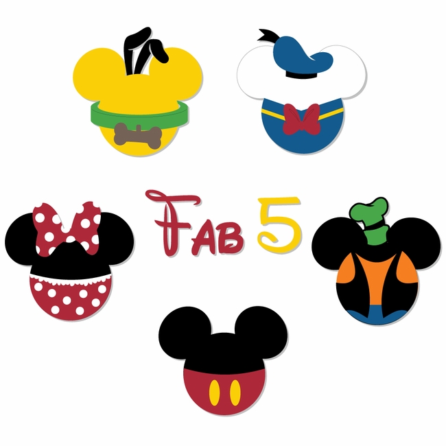 Mickey Head: Fab 5 Laser Die Cuts