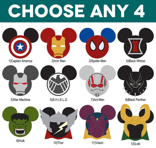 Mickey Heads: Marvel Superhero Mouse Head Die Cuts