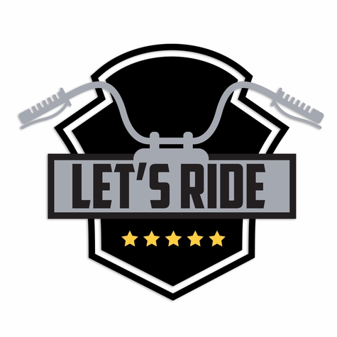 Motorcycle: Let's Ride Laser Die Cut