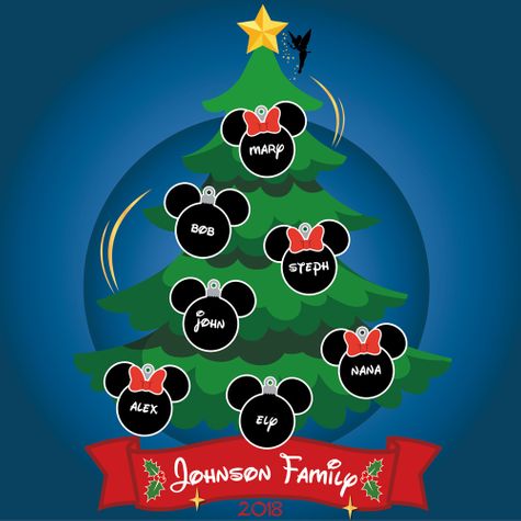 Mouse Christmas: Family Tree Custom 12 x 12 Paper