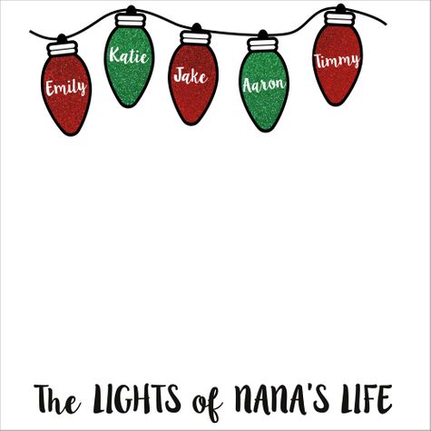 Names in Christmas Lights Custom 12 x 12 Paper