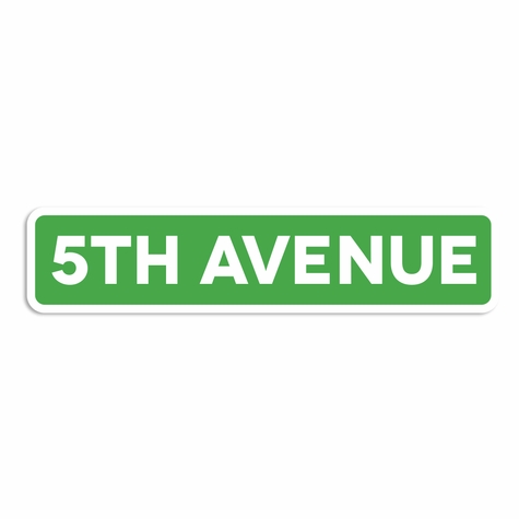 New York: 5th Ave sign Laser Die Cut