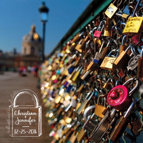 Paris: Custom Love Lock 12 x 12 Paper