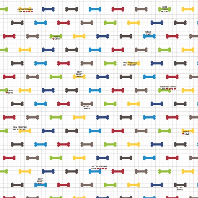 Puppy Love: Dog Bone 12 x 12 Paper