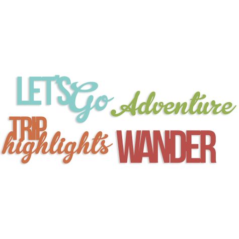 Road Trip words embellishment pack