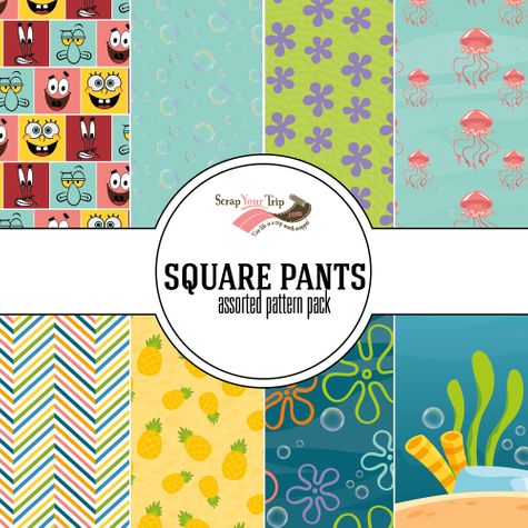 Square Pants Assorted 12 x 12 Paper Pack