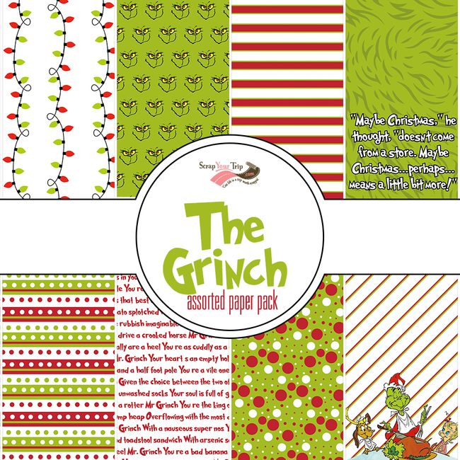 The Grinch Assorted 12 x 12 Paper Pack