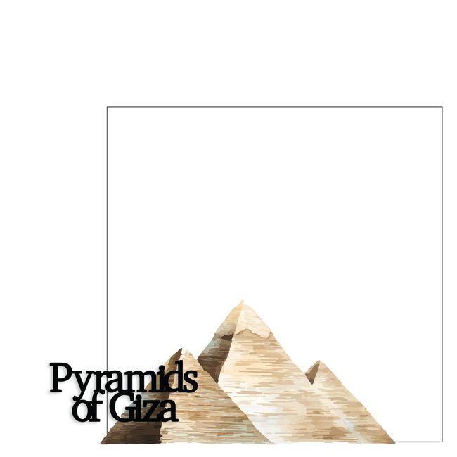 Watercolor Landmarks: Pyramids of Giza 2 Piece Laser Die Cut Kit