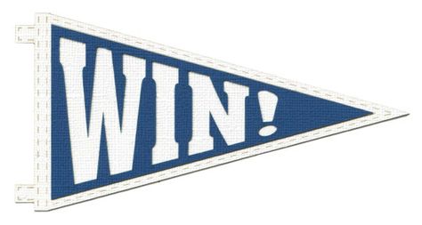Win! Pennant Laser Die Cut