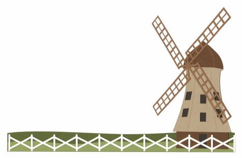 Windmill Border Laser Die Cut