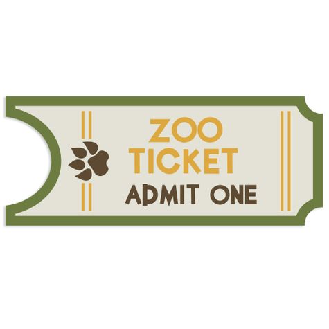 Zoo: Zoo Ticket Laser Die Cut