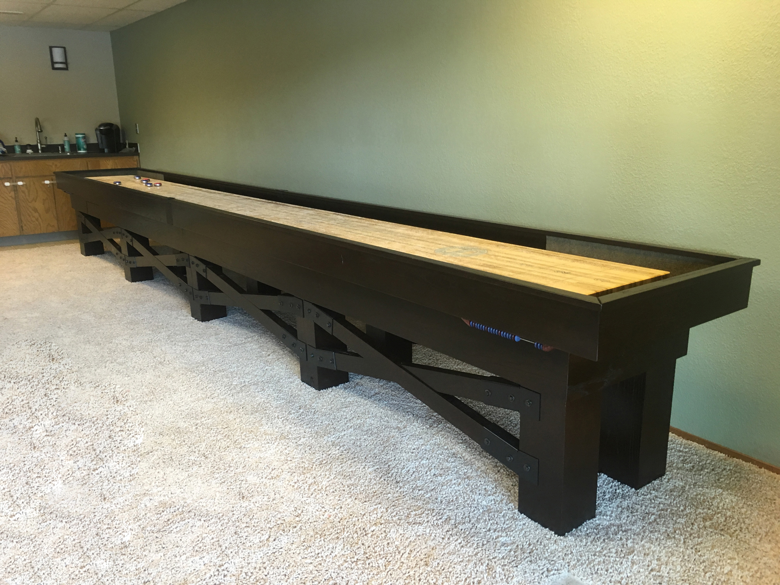 18 Foot Champion Rustic Shuffleboard Table | Champion Shuffleboard
