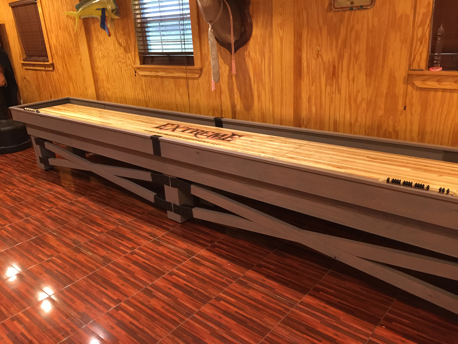 9 Foot Champion Rustic Shuffleboard Table | Champion Shuffleboard