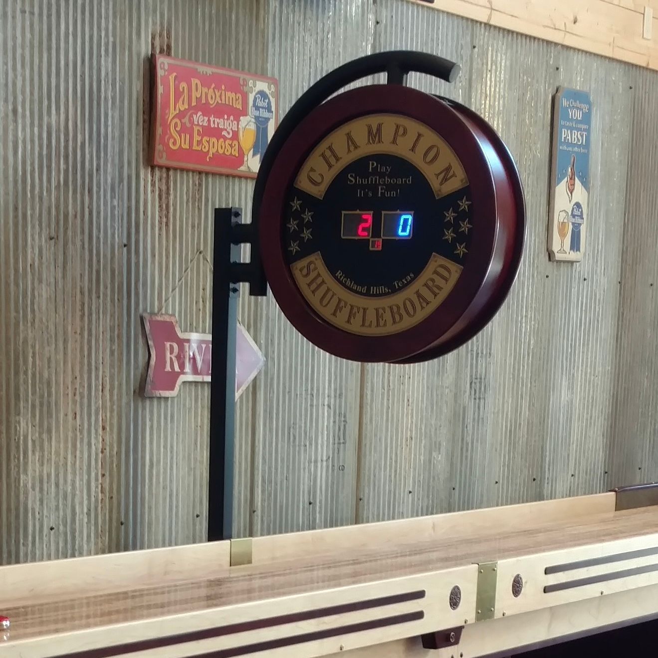 Champion Shuffleboard Large Wood Electronic Scoreboard | Champion ...