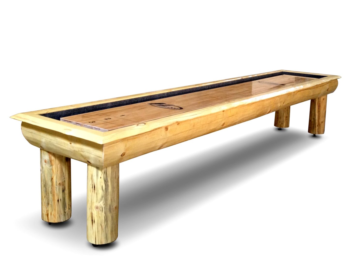 Shuffleboard Table: Hudson Ponderosa Rustic Log Style: Made in the USA ...